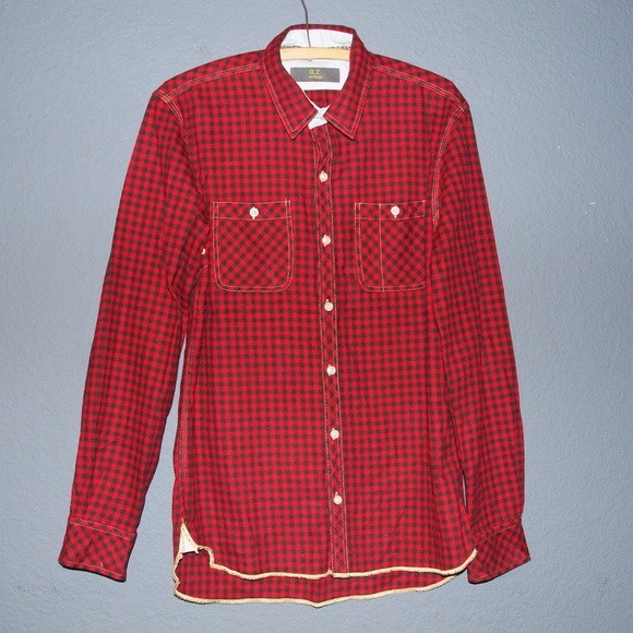 A.Z. Vintage | Shirts | Azvintage Red Checkered Plaid Flannel Shirt Sz ...
